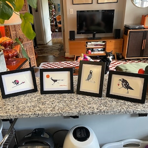 Crow and Pizza Block Print-linocut - Etsy