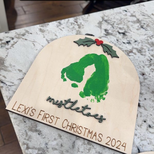 Mistletoes Baby Footprint Mistletoe Craft Baby's First Christmas Craft ...