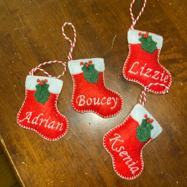 Holiday Mini Stockings Personalized, Personalized Gift Family Ornaments ...