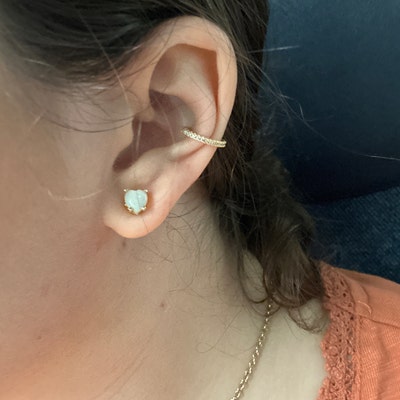 18K Gold Ear Cuff Gold Hoop Earrings Tiny Ear Cuff Cartilage Earrings ...