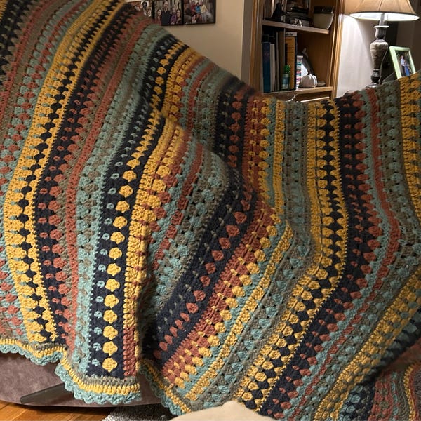 Riverbed Blanket Crochet Pattern | Video Tutorial Included | 14 Sizes ...