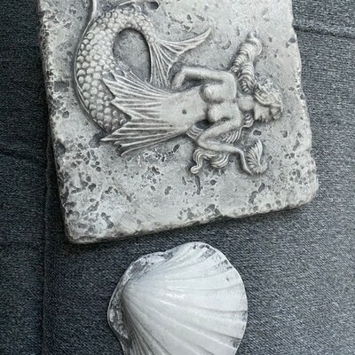 Concrete Mermaid Plaque Sea Decor Beach Decor Mermaid Statue Mermaid ...