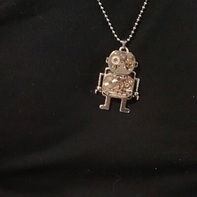 Steampunk Robot/android Robot/ Funky Robot Necklace/birthday Present ...