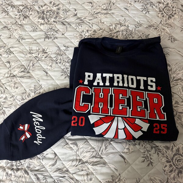 Custom Cheer Team Name Shirt, Custom Cheerleader Gift Two Sided Shirt ...