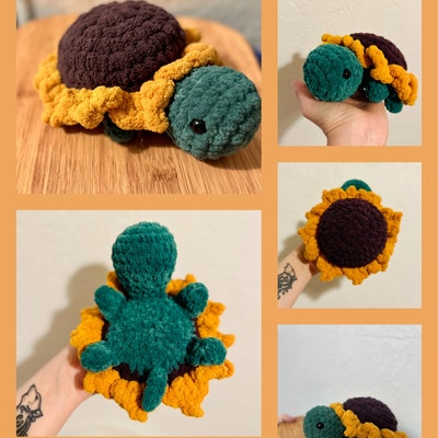 Turtle No Sew Crochet Pattern, Bumble Bee Turtle Pattern, Daisy Turtle ...