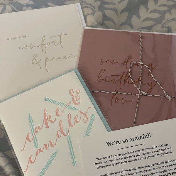 Letterpress Heart Lunch Box Notes, Heart Letterpress Little Notes or ...