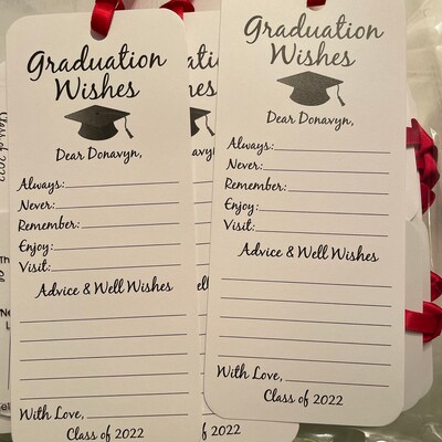 Set of 8 Graduation Party Wishing Tree Tags / Wishes for the Graduate ...