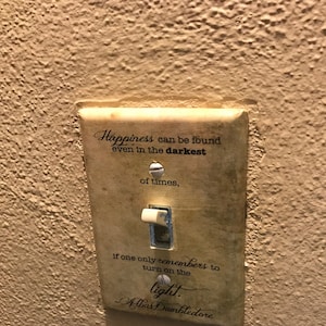 Happiness Quote Light Switch Plate Handmade featured on Buzzfeed - Etsy