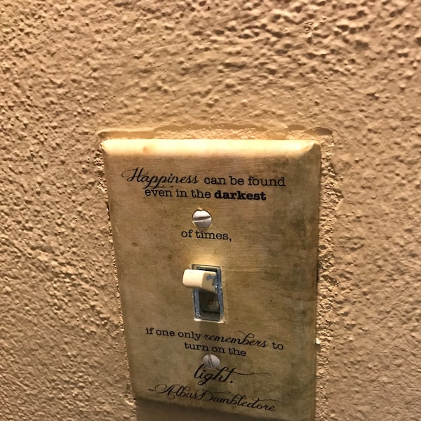 Happiness Quote Light Switch Plate Handmade *featured on Buzzfeed* - Etsy