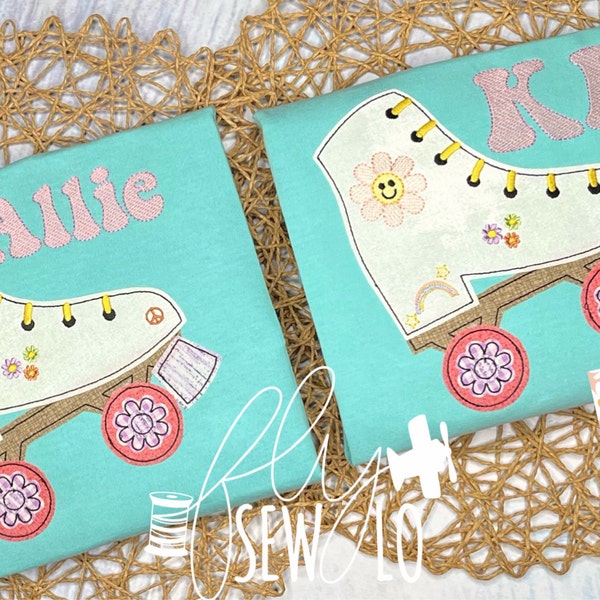 Elly Retro Hippie Sketch Fill Bean Stitch Outline Font Alphabet Vintage ...