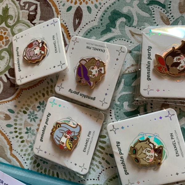 GACHA Genshin Party Chibis - Hard Enamel Pins (SET A) - Etsy