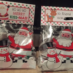 Santa Holiday Christmas Treat Bag Topper, Treat Bag Topper, School ...