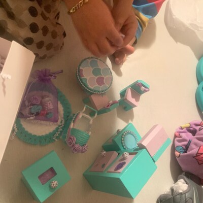 Dollhouse Mermaid Kitchen Set, Mermaid Bed, Doll Furniture, Mermaid ...