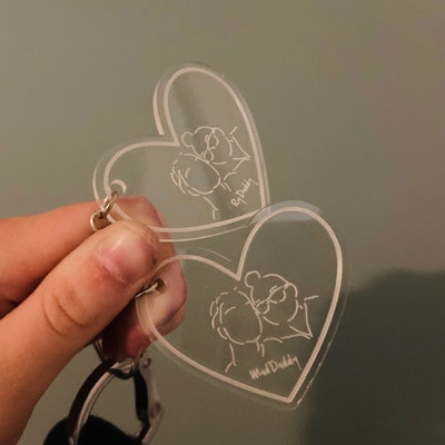 Engraved Handwritten Note Keychain, Clear Acrylic Keychain ...