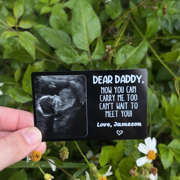 Custom Metal Ultrasound Photo Wallet Card, New Baby Sonogram Gift ...