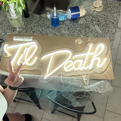 Til Death Neon Sign, Wedding Neon Sign, Custom Neon Sign, Neon Sign ...