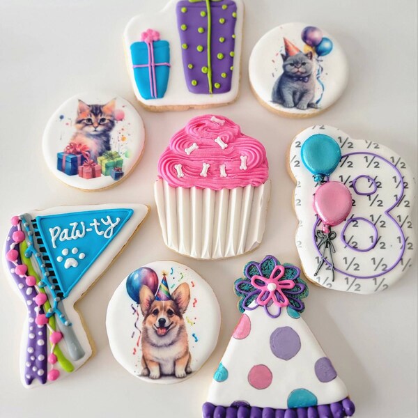 Watercolor Birthday Dog Clipart Bundle PNG Breeds English French ...