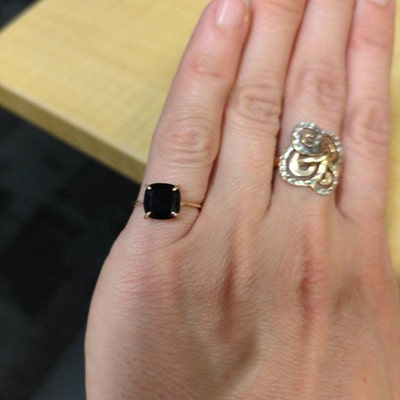 Emerald Cut Ruby Ring, Raw Ruby Ring in Sterling Silver, Ruby ...