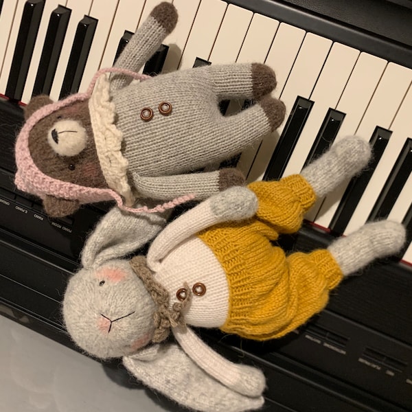 Knit Bunny Toy - Knitted Bunny - Knitted Toy - Gift for Kids ...