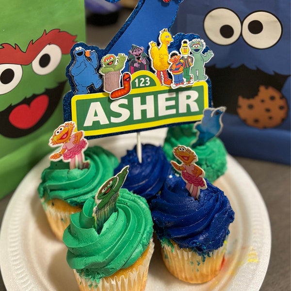 Character Cake Topper / Street Cake Topper / 123 Cake Topper / Sesame ...