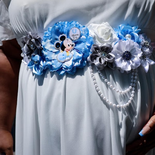 Mickey Mouse Maternity Sash, Baby Mickey Maternity Sash, Baby Shower ...