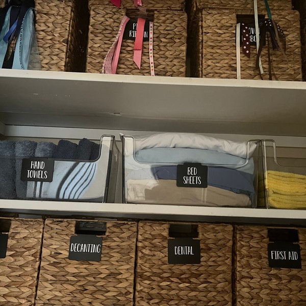 Bin Clip Label, Pantry Labels, Basket Label, Custom Labels, Closet ...