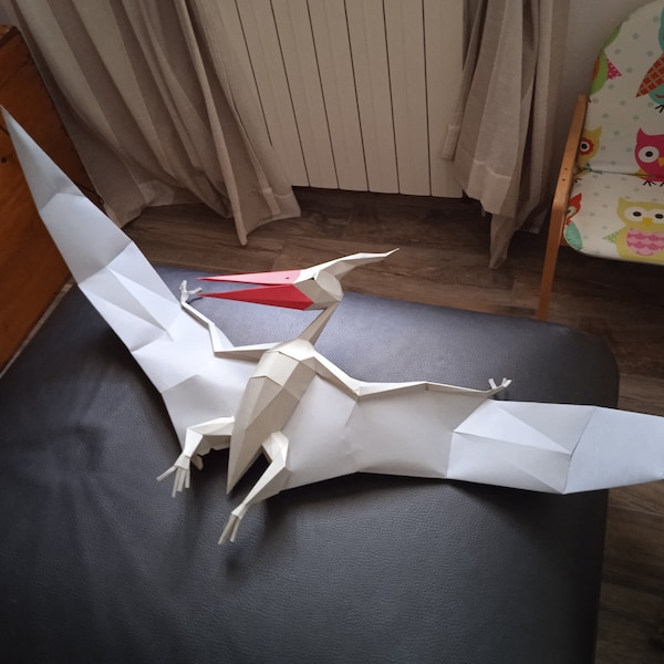 Pterosaur Dinosaur Papercraft Sculpture, Printable 3D Puzzle ...