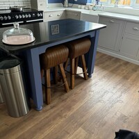 Leather Breakfast Bar Kitchen Counter Stool - Wood Legs Pommel Horse ...