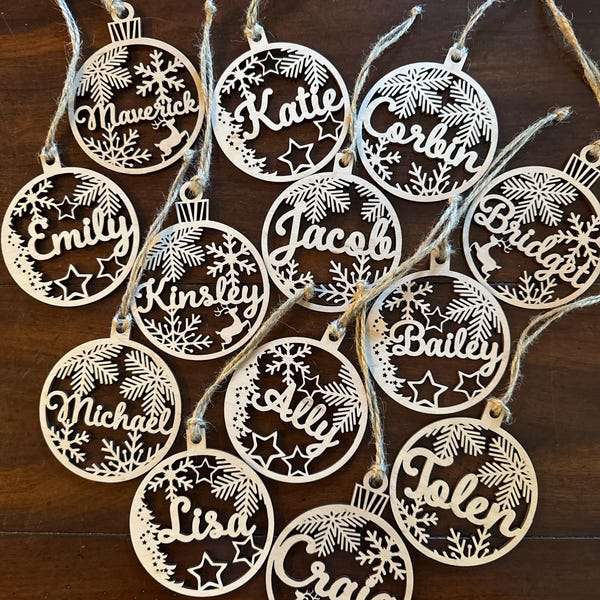 Personalized Christmas Ornaments, Custom Christmas Tree Decor, Wood ...