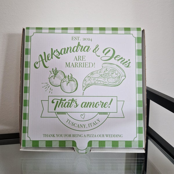 AMORE Pizza Box – Personalised 7" Party Box for Wedding Grazing, Sweet ...
