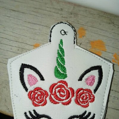 Set of 4 Key Fob Snap and Eyelet Tabs TOP ONLY Machine Embroidery ...