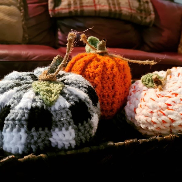 PDF Crochet Pattern for THREE Rustic Pumpkins - Etsy