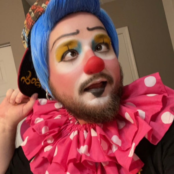 Black and Yellow Stripe Clown Collar Fancy Dress Circus Ruff/ruffle 2 ...