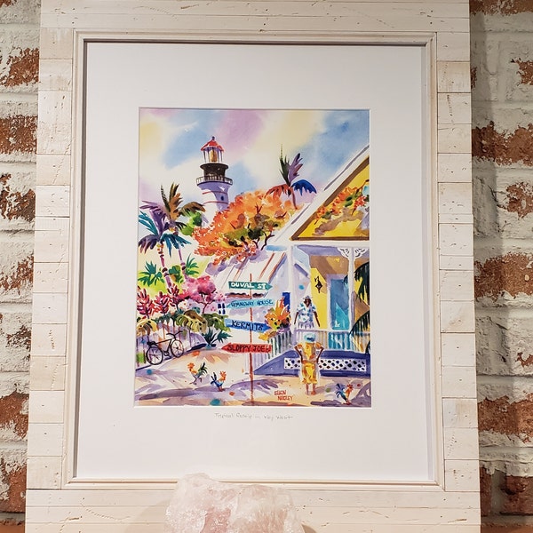 Key West Lighthouse, Key West Art, Duval Street, Tropical Wall Art, Key ...