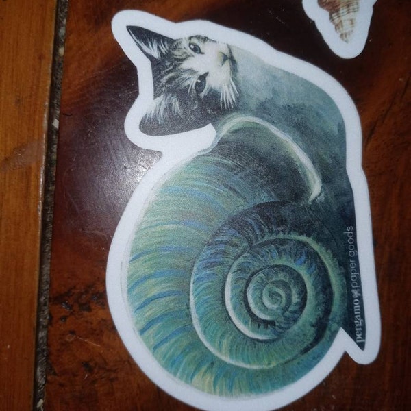 Weird Cat Sticker, Cool Vinyl Stickers Laptop, Snail Sticker Pack ...