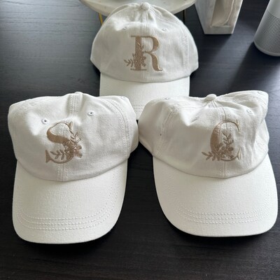 Monogram Hat With Flower Initials. Custom Cap Gift Idea for Sisters ...