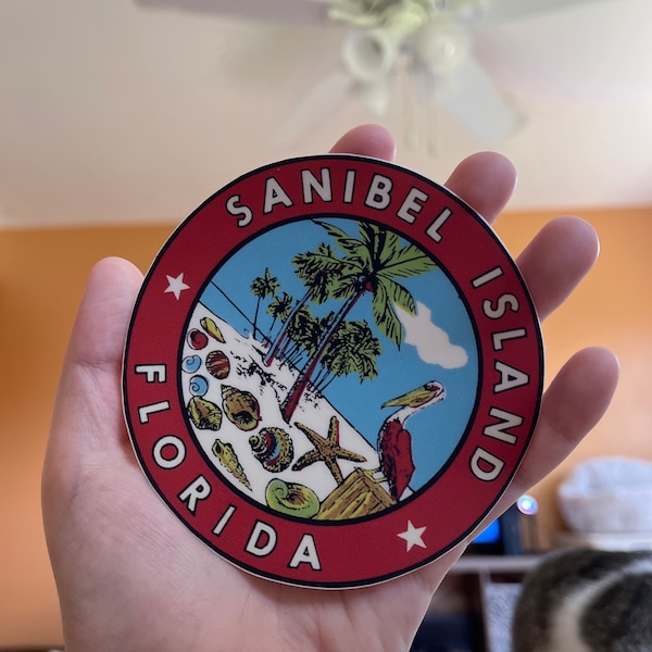 Vintage 1950's Style Sanibel Island FL Florida Retro Travel Decal ...