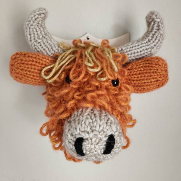 Mini Highland Cow Head Knitting Kit - Etsy