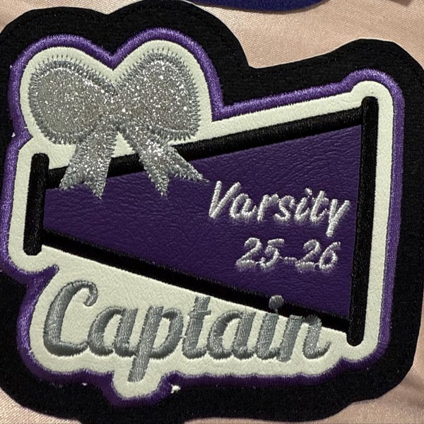 Cheerleading Letterman Jacket Patch | Megaphone Letterman Jacket Patch | Personalized ...