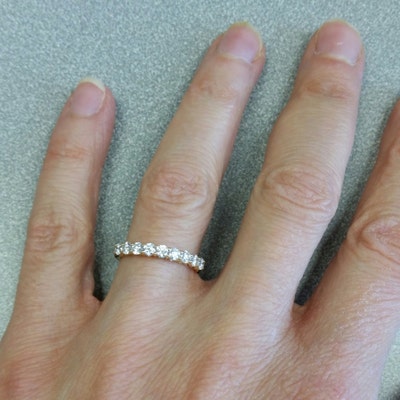 9 Diamond Shared Prong Ring 0.27ctw 18k 14k . Diamond Wedding Band ...