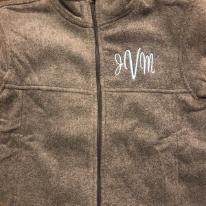 Monogrammed Full Zip Jacket Monogrammed Fleece Jacket - Etsy