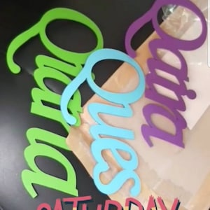 Personalised Wooden Names, Script Font, Laser Cut, per Letter ...