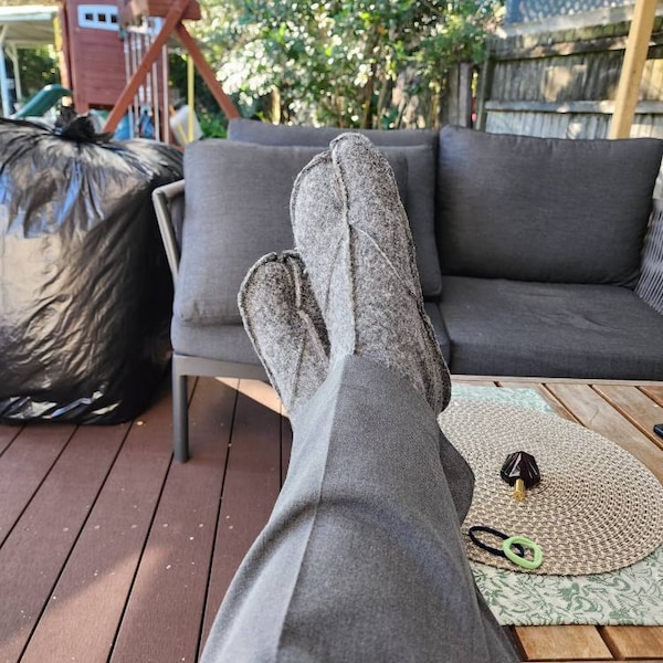 Split Toe House Slippers / Cozy Tabi Socks / Ankle / Wool / Made-to ...