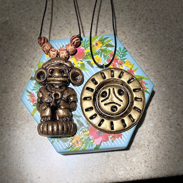 Taino Art Metallic Gold Guanin Amulet - Etsy