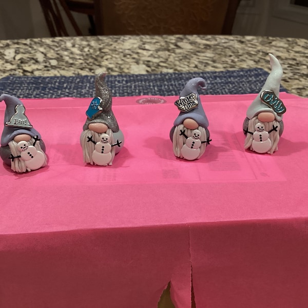 One Winter Snowman Gnome ,clay Gnome Creations, Gnome, Surprise Gnome ...