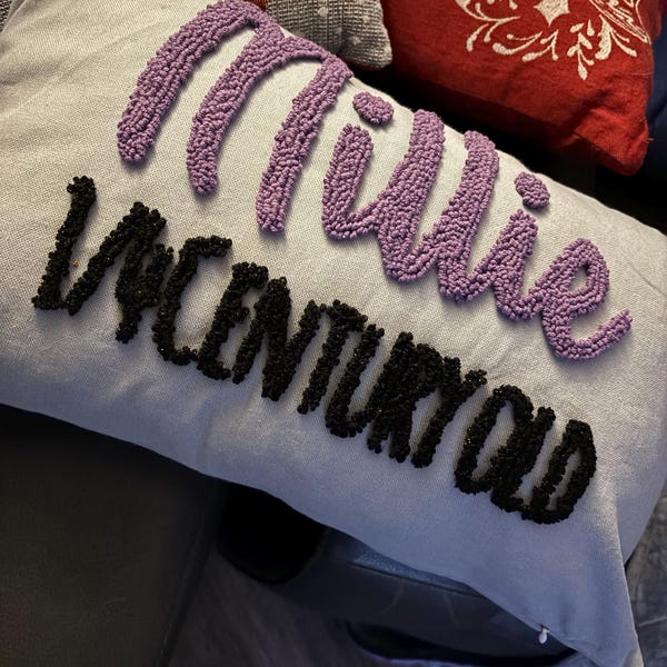 Custom Hand Embroidery Pillow, Personalized Punch Needle Pillow ...