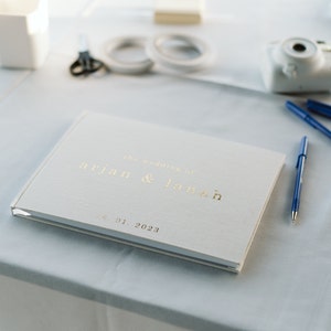 Linen Guest Book / Wedding Guest Book / Personalised Guest Book ...