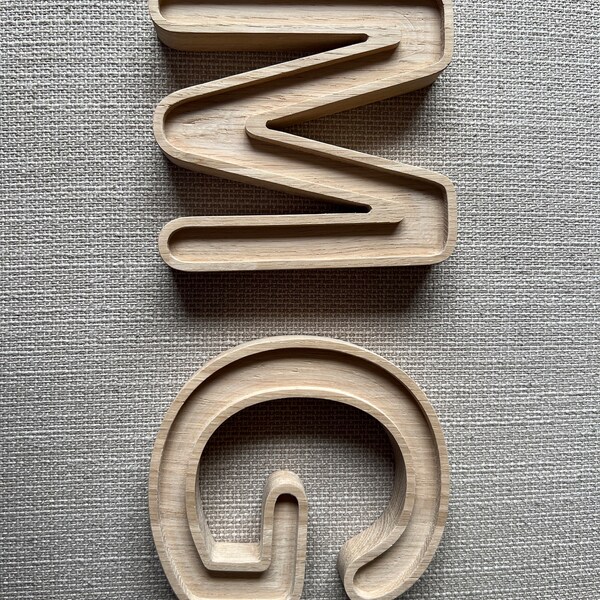 Free Standing Letters, 3 Pieces, Custom Oak Wood 3d Letters, Decorative ...