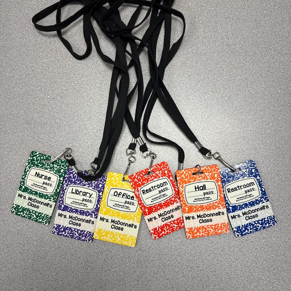 Classroom Hall Passes | Hall Pass | School Hall Pass | Colorful Passes ...