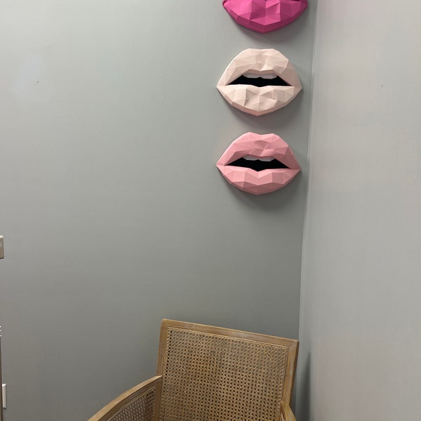 Set of 4 Paper Lips| Makeup Wall Art | Lips Wall Art | Dentist Gift ...